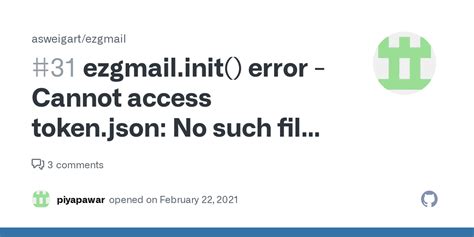 Ezgmail Init Error Cannot Access Token Json No Such File Or Directory Issue