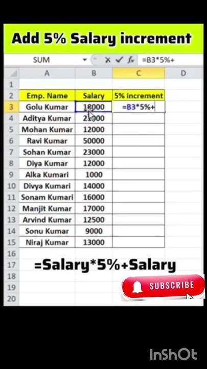 How To Calculate Salary Increments In Excel Exceltricks Viraltrick Youtube