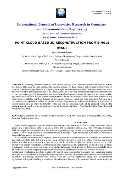 Doc Point Cloud Based 3d Reconstruction From A Single Image