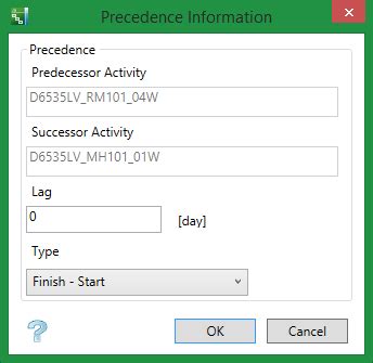 Vulcan Gantt Scheduler Precedences Properties