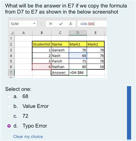 solved what will be the answer in e7 ﻿if we copy the