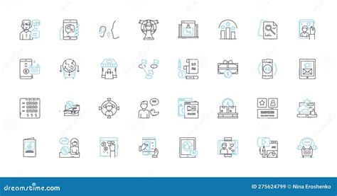 Mobile Nerking Linear Icons Set Wi Fi Lte Hotspot Signal Roaming G Data Line Vector And