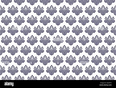 Horizontally And Vertically Repeatable Japanese Seamless Vintage Pattern Isolated On A White