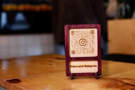 qr code menu sign wooden qr code custom made qr code menu sign scan