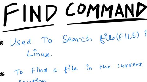 Find Command In Linux Search File In Linux Linux For Beginners Youtube