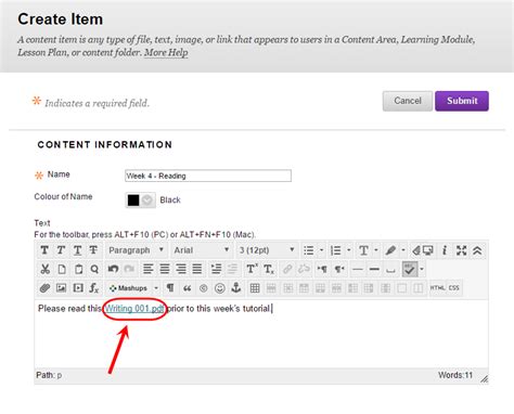 Add A Link To A File Or Folder In The Course Files Area Original ELearning University Of