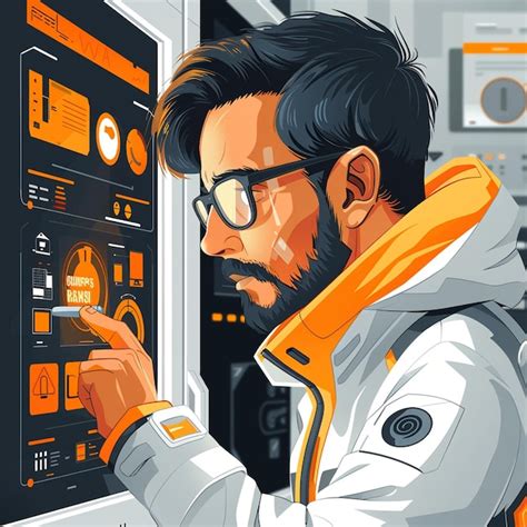 Digital Marketer Tech Entrepreneur In A Flat Design Premium Ai Generated Image