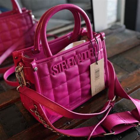 Nwt Steve Madden Bniko Quilted Crossbody Satchel Fuschia Msrp