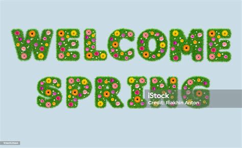 격리 된 파란색 배경에 꽃 잔디의 편지에서 봄 비를 환영 합니다 3d 렌더링 0명에 대한 스톡 사진 및 기타 이미지 0명 3차원 형태 개념 Istock