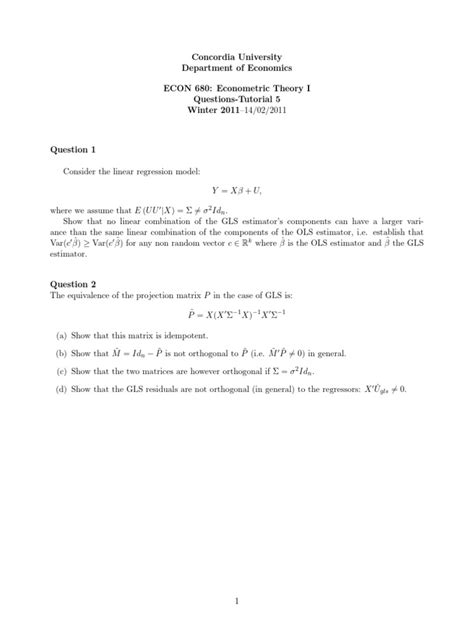 Econ 680 Tutorial 5 Pdf