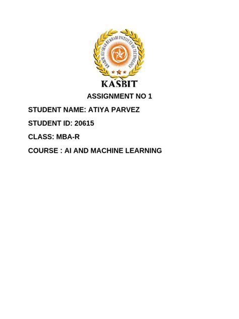 Ai Assignment No 1 Pdf