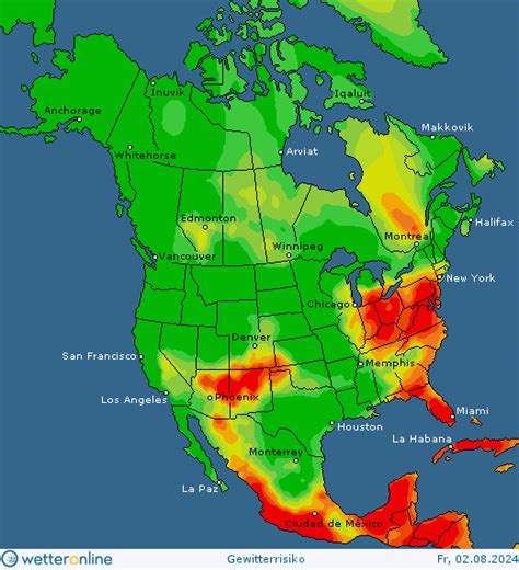 Thunderstorm Forecast In Europe North America And Asia