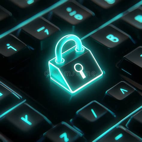 Featured Here Is A Keyboard Key Covered In A Glowing Padlock Which Symbolizes Protection And