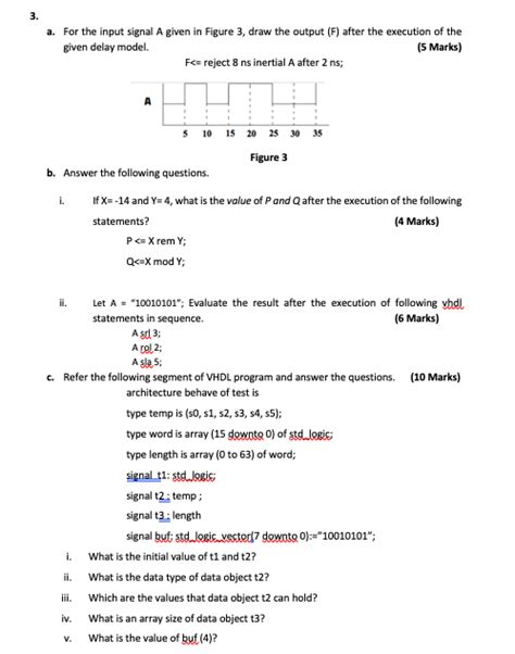 3 A For The Input Signal A Given In Figure 3 Draw