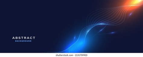 Abstract Blue Background Flowing Lines Dynamic Stock Vector Royalty