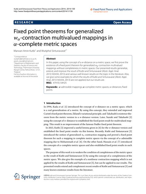 Pdf Fixed Point Theorems For Generalized Inlineequation Not Available See Fulltext