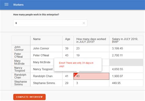 Roster Matrix Categorical Multi Select Display Free Input Values