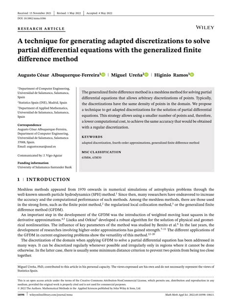 Pdf A Technique For Generating Adapted Discretizations To Solve Partial Differential Equations