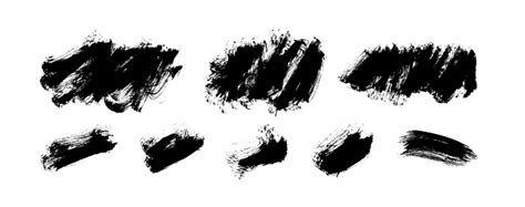 벡터 블랙 페인트 잉크 브러시 스트로크 및 모양 텍스트에 대한 더러운 그런지 디자인 요소 상자 또는 배경 개체 그룹에 대한 스톡 벡터 아트 및 기타 이미지 Istock
