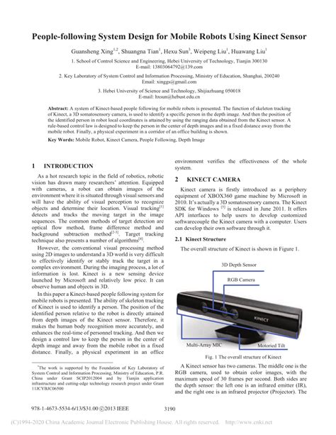 Pdf People Following System Design For Mobile Robots Using Kinect Sensor