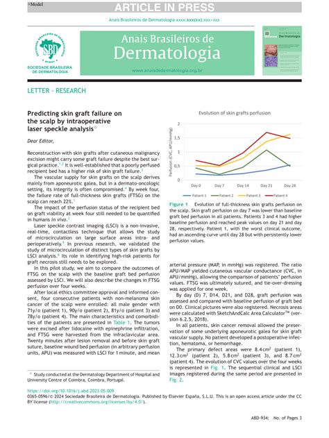 PDF Predicting Skin Graft Failure On The Scalp By Intraoperative Laser Speckle Analysis