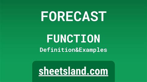Forecast Function Definition Formula Examples And Usage