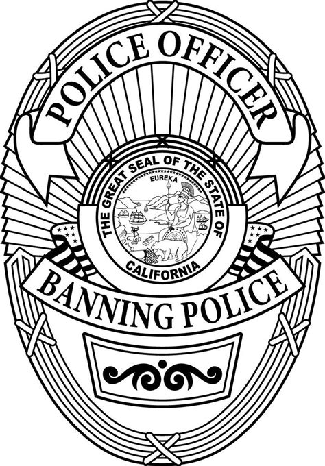 Banning City Police Department Badge Vector File Banning Pd Badges