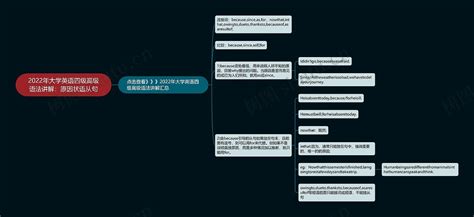 2022年大学英语四级高级语法讲解：原因状语从句思维导图 编号p9687177 Treemind树图