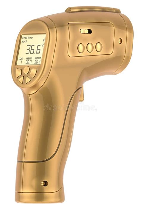 Golden Digital Non Contact Infrared Thermometer 3d Rendering Stock Illustration Illustration