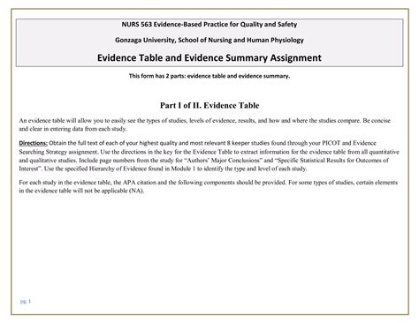 Evidence Table And Evidence Summary Form Rsmith Ppt