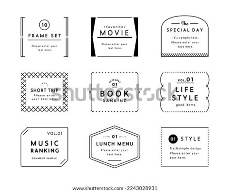 Set Simple Line Frames Illustrations Titles Stock Vector Royalty Free 2243028931 Shutterstock