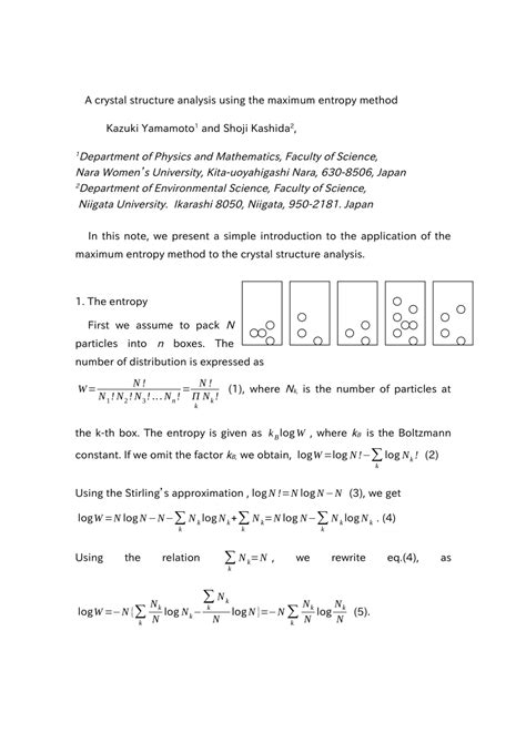 Pdf Maximum Entropy Method In Crystallography