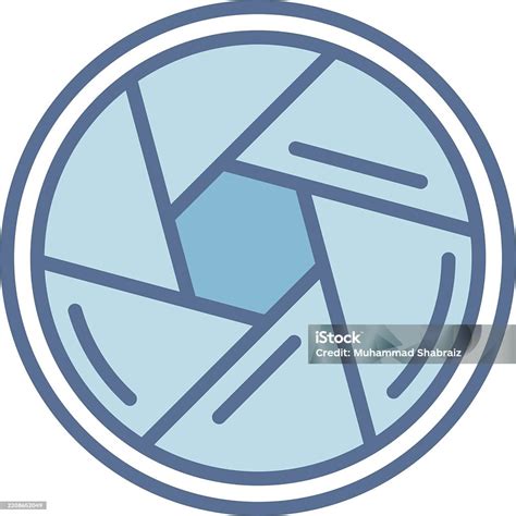 Shutter Line Fill Blue Stock Illustration Download Image Now Illustration No People