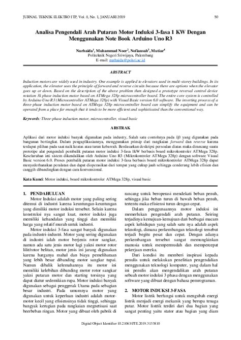 Pdf Analisa Pengendali Arah Putaran Motor Induksi 3 Fasa 1 Kw Dengan Menggunakan Note Book