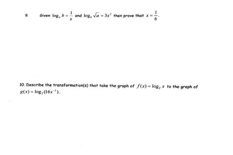solved 9 given logab x1 and logba 3x2 then prove that x 61