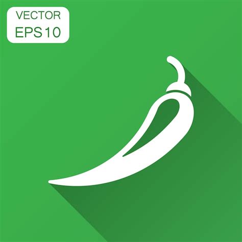 Premium Vector Chili Pepper In Flat Style Spicy Peppers Illustration With Long Shadow Chili