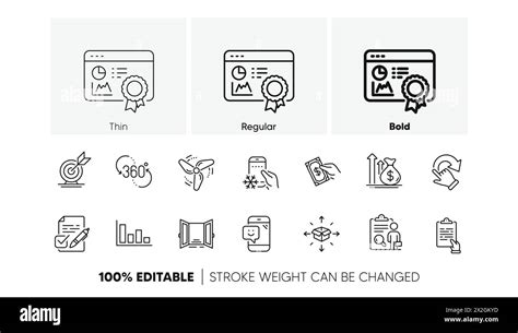 Seo Certificate Smile And Target Goal Line Icons For Web App Printing Line Icons Vector