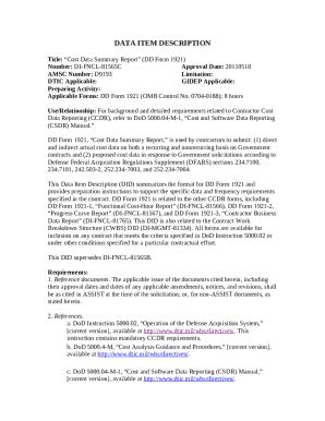 DD 1423 1 Contract Data Requirements List AcqNotes Doc Template PdfFiller