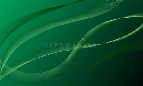 Green Lines Wave Curves On Gradient Abstract Background Stock Image