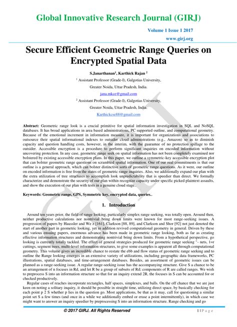 Pdf Secure Efficient Geometric Range Queries On Encrypted Spatial Data