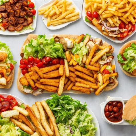 Premium Photo Different Types Of Fast Food In Different View