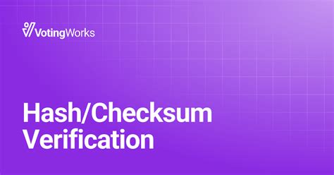Hashchecksum Verification Vxsuite Tdp V31