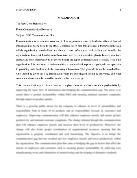 SOLUTION Communication Plan Memo Studypool