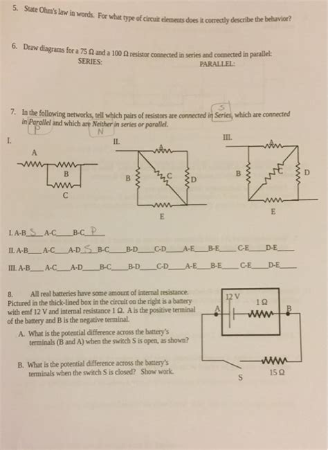 Solved Electrical Circuits Physics Lab Chegg Com