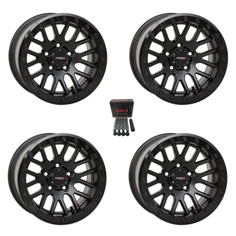 System 3 Sb 9 Beadlock 15 Wheels Matte Black 10mm Polaris Rzr Turbo R
