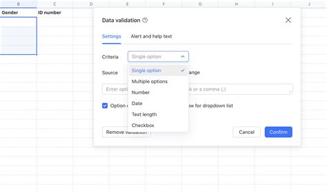 Use Data Validation In Sheets