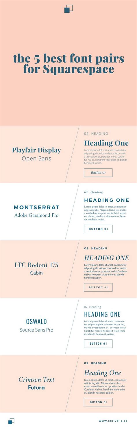 BEST FONT PAIRS FOR SQUARESPACE Layout Design Web Design Website Design