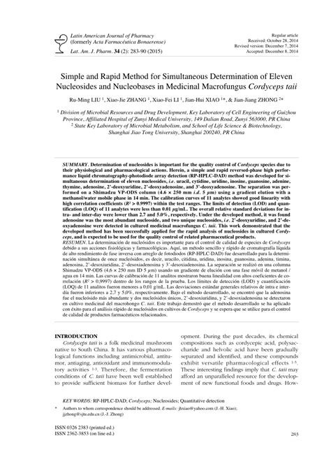 Pdf Simple And Rapid Method For Simultaneous Determination Of Eleven
