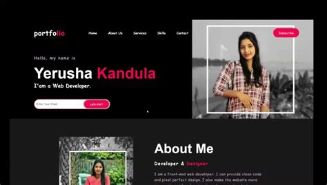 Yerusha Kandula On Linkedin My Portfolio Project Using Html And Css