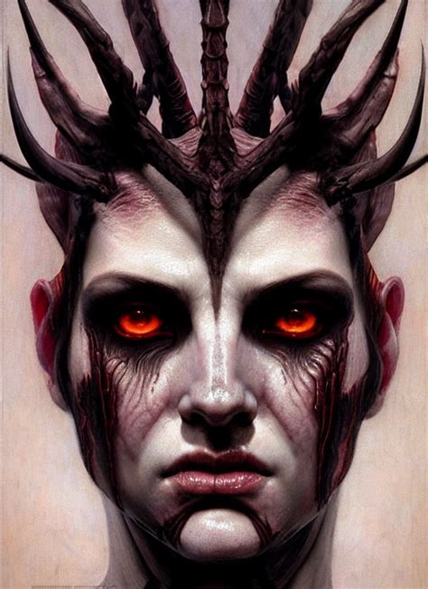 Krea Ai Half Demon Half Human Intricate Skin Pattern Textu